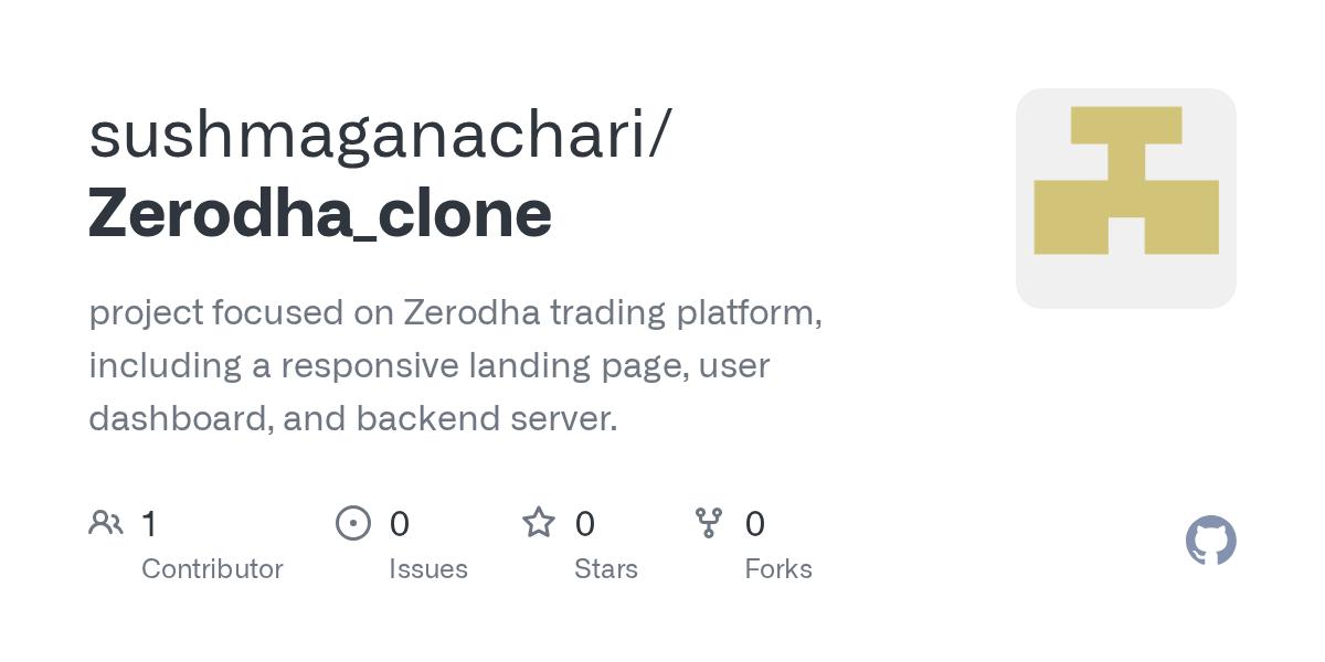 GitHub - sushmaganachari/Zerodha_clone: project focused on Zerodha ... GitHub - sushmaganachari/Zerodha_clone: project focused on Zerodha ...