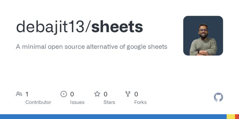 Debajit Mallick on LinkedIn: GitHub - debajit13/sheets: A minimal open ... Debajit Mallick on LinkedIn: GitHub - debajit13/sheets: A minimal open ...