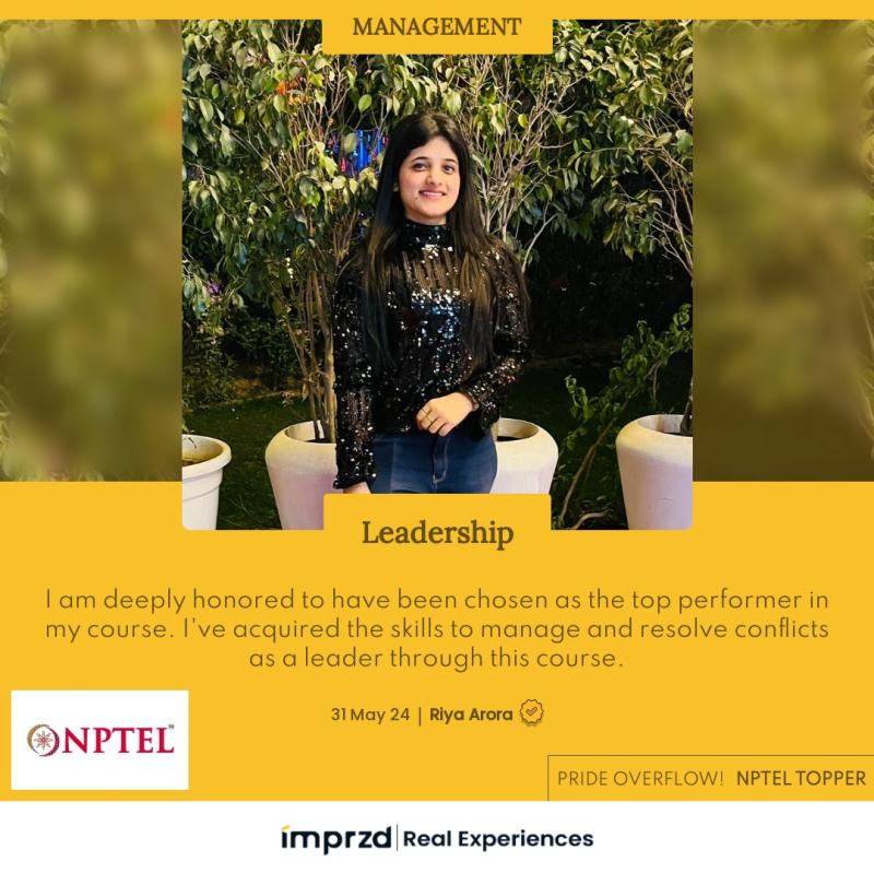 Riya Arora on LinkedIn: NPTEL Riya Arora on LinkedIn: NPTEL