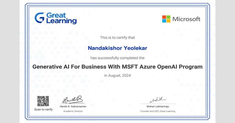 Nandakishor Yeolekar on LinkedIn: NANDAKISHOR YEOLEKAR successfully ... Nandakishor Yeolekar on LinkedIn: NANDAKISHOR YEOLEKAR successfully ...