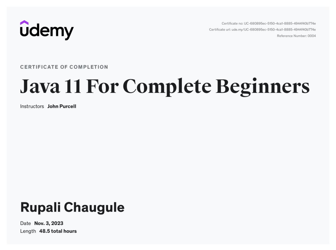 Rupali C. on LinkedIn: Udemy Course Completion Certificate Rupali C. on LinkedIn: Udemy Course Completion Certificate