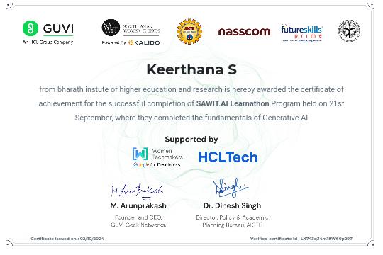 Keerthana Sathiyamoorthy on LinkedIn: GUVI Certificate Keerthana Sathiyamoorthy on LinkedIn: GUVI Certificate