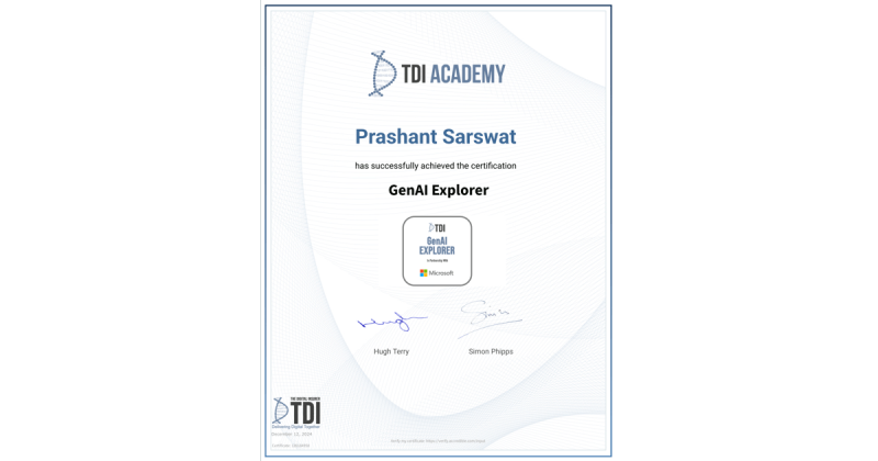 Prashant Sarswat on LinkedIn: GenAI Explorer • Prashant Sarswat • The ... Prashant Sarswat on LinkedIn: GenAI Explorer • Prashant Sarswat • The ...