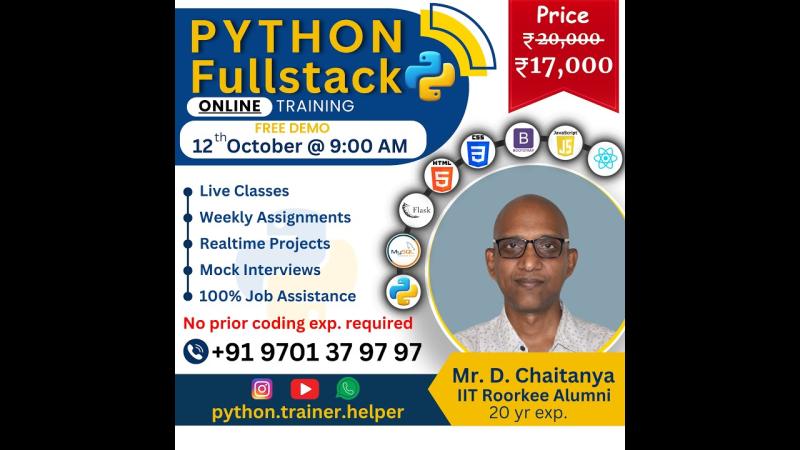 python.trainer.helper (Chaitanya) on LinkedIn: Batch-61: PYTHON Full ... python.trainer.helper (Chaitanya) on LinkedIn: Batch-61: PYTHON Full ...