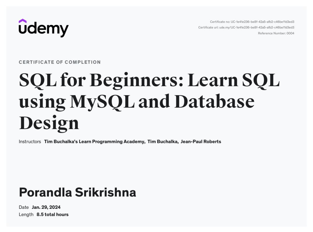 Sri Krishna on LinkedIn: Udemy Course Completion Certificate Sri Krishna on LinkedIn: Udemy Course Completion Certificate