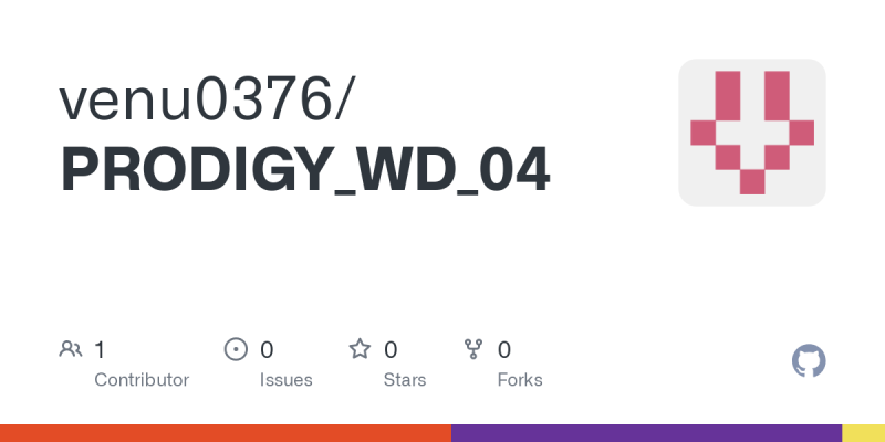 GitHub - venu0376/PRODIGY_WD_04 | M VENU MADHAV REDDY GitHub - venu0376/PRODIGY_WD_04 | M VENU MADHAV REDDY