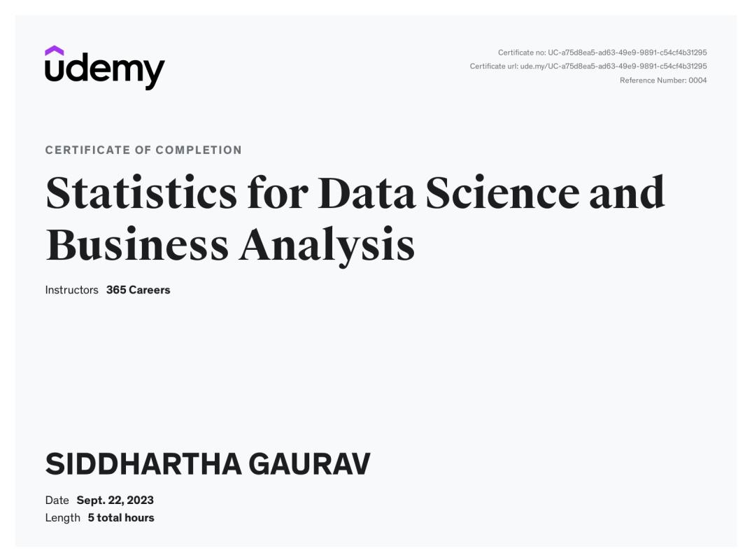 Siddhartha Gaurav on LinkedIn: Udemy Course Completion Certificate Siddhartha Gaurav on LinkedIn: Udemy Course Completion Certificate