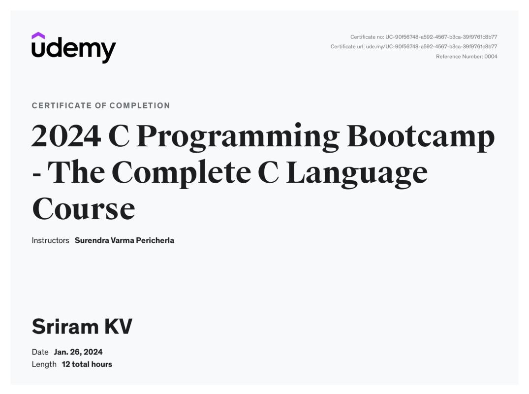 Sriram KV on LinkedIn: Udemy Course Completion Certificate Sriram KV on LinkedIn: Udemy Course Completion Certificate