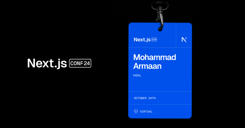 Mohammad Armaan on LinkedIn: Mohammad ’s Ticket - Next.js Conf Mohammad Armaan on LinkedIn: Mohammad ’s Ticket - Next.js Conf