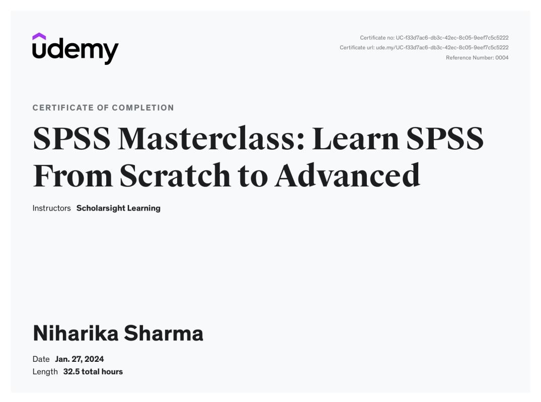 Niharika Sharma on LinkedIn: Udemy Course Completion Certificate Niharika Sharma on LinkedIn: Udemy Course Completion Certificate