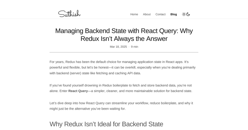 Managing Backend State with React Query: Why Redux Isn’t Always the ... Managing Backend State with React Query: Why Redux Isn’t Always the ...