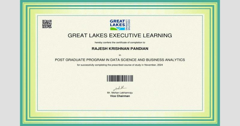 PGP - Data Science and Business Analytics completion certificate for ... PGP - Data Science and Business Analytics completion certificate for ...