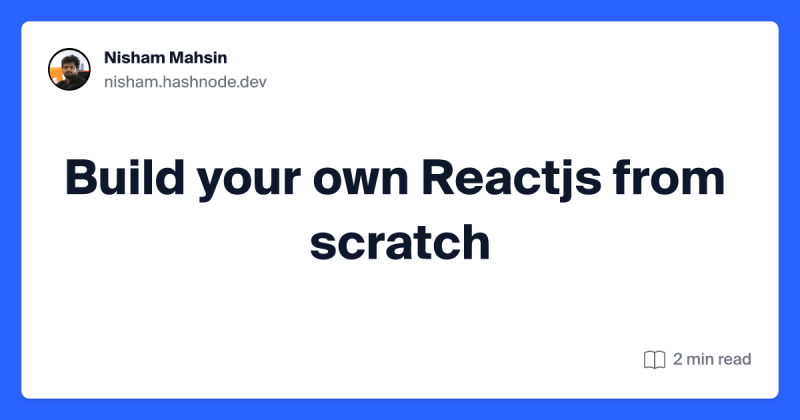 Nisham Mahsin on LinkedIn: Create Your Own Reactjs Nisham Mahsin on LinkedIn: Create Your Own Reactjs