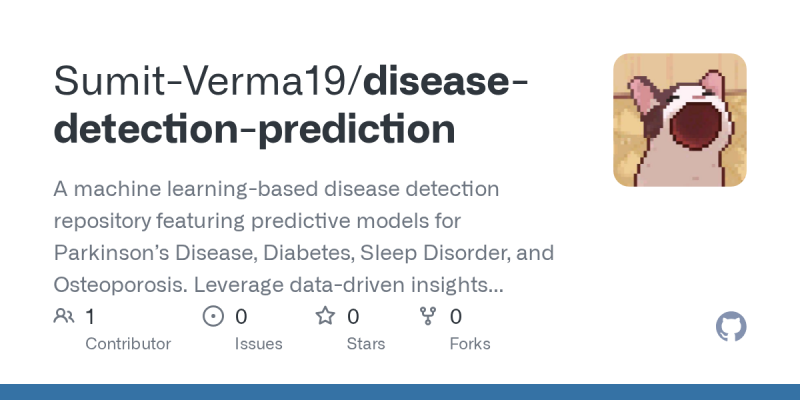 Sumit Verma on LinkedIn: GitHub - Sumit-Verma19/disease-detection ... Sumit Verma on LinkedIn: GitHub - Sumit-Verma19/disease-detection ...