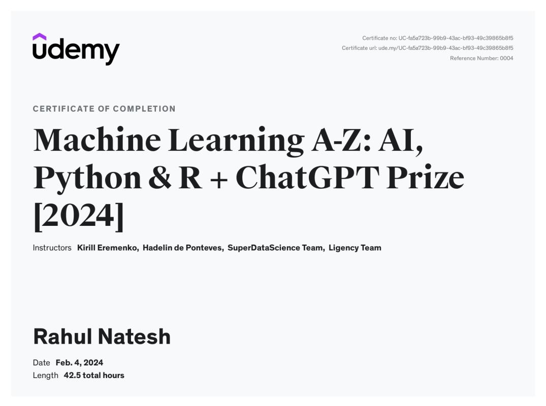 rahul natesh gopalakrishnan on LinkedIn: Udemy Course Completion ... rahul natesh gopalakrishnan on LinkedIn: Udemy Course Completion ...
