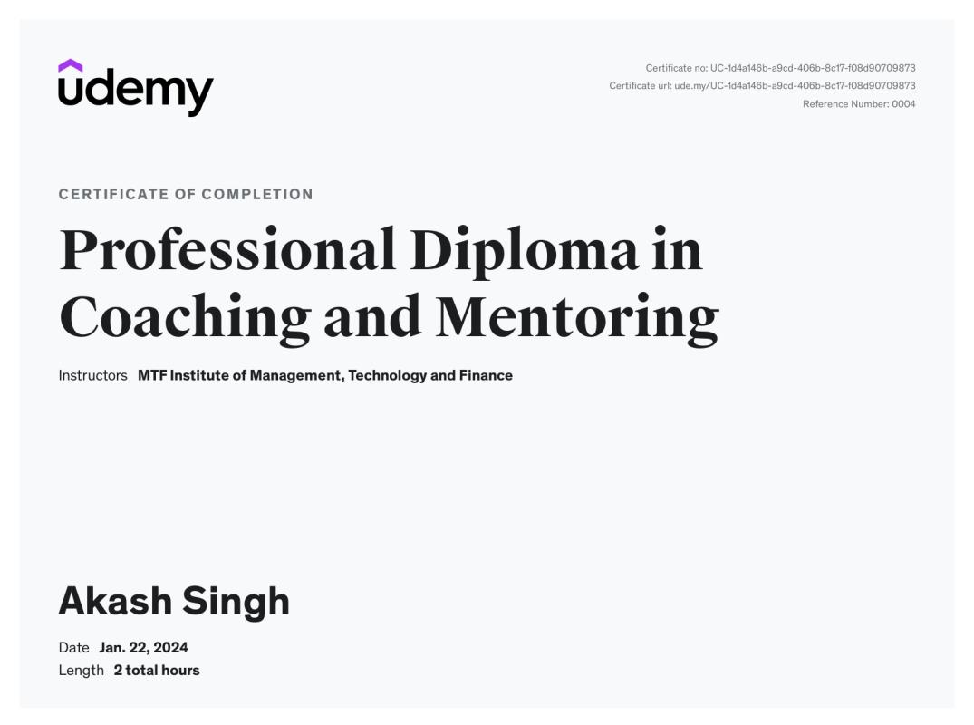 Akash Singh on LinkedIn: Udemy Course Completion Certificate Akash Singh on LinkedIn: Udemy Course Completion Certificate