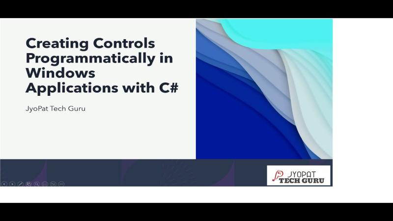 Jyoti Patil on LinkedIn: Creating Windows Controls Programmatically with C# Jyoti Patil on LinkedIn: Creating Windows Controls Programmatically with C#