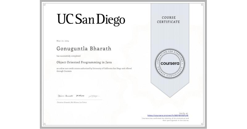 Bharath Gonuguntla on LinkedIn: Completion Certificate for Object ... Bharath Gonuguntla on LinkedIn: Completion Certificate for Object ...