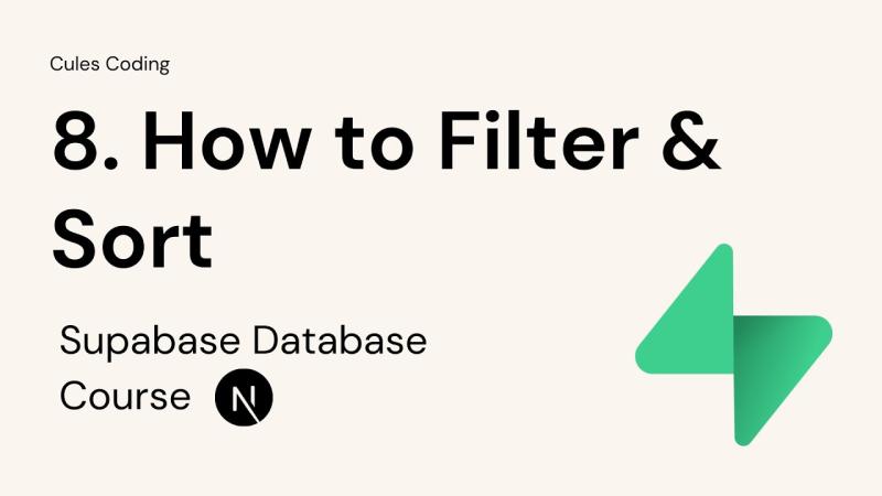 Anjan Shomodder on LinkedIn: 8. How to Filter & Sort data in @Supabase ... Anjan Shomodder on LinkedIn: 8. How to Filter & Sort data in @Supabase ...