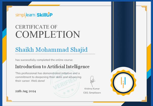 Shajid Shaikh on LinkedIn: Shaikh Mohammad Shajid has successfully ... Shajid Shaikh on LinkedIn: Shaikh Mohammad Shajid has successfully ...