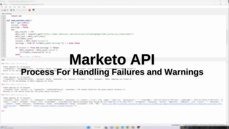 Jason Raisleger on LinkedIn: Marketo API - Process For Handling Errors ... Jason Raisleger on LinkedIn: Marketo API - Process For Handling Errors ...