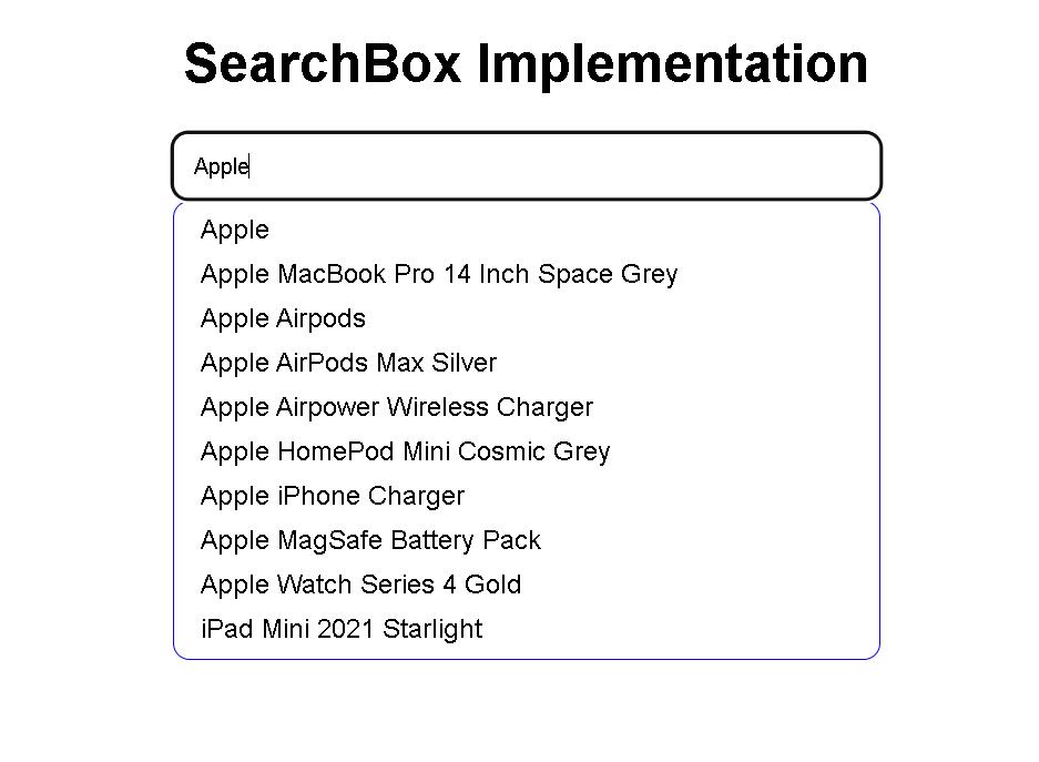 SearchBox Implementation in React | Aditya Vivek Thota SearchBox Implementation in React | Aditya Vivek Thota