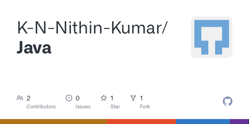 K N Nithin Kumar on LinkedIn: GitHub - K-N-Nithin-Kumar/Java K N Nithin Kumar on LinkedIn: GitHub - K-N-Nithin-Kumar/Java