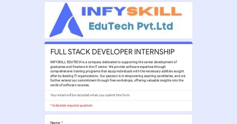 INFYSKILL EDUTECH on LinkedIn: FULL STACK DEVELOPER INTERNSHIP INFYSKILL EDUTECH on LinkedIn: FULL STACK DEVELOPER INTERNSHIP