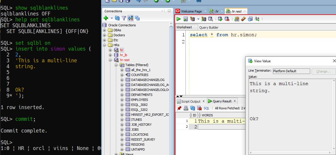 Rob Lockard on LinkedIn: Inserting multi-line strings with SQLcl ... Rob Lockard on LinkedIn: Inserting multi-line strings with SQLcl ...