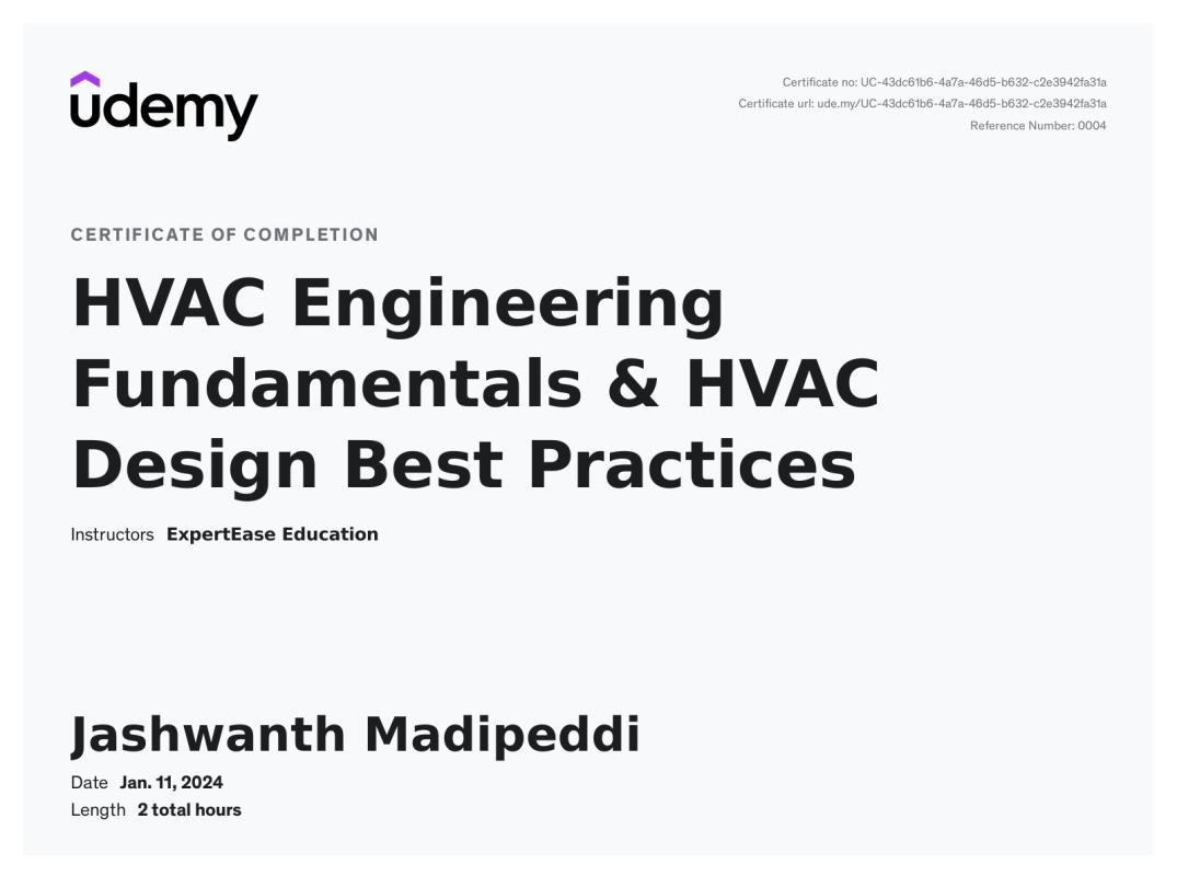 Udemy Course Completion Certificate | Jashwanth Madipeddi Udemy Course Completion Certificate | Jashwanth Madipeddi
