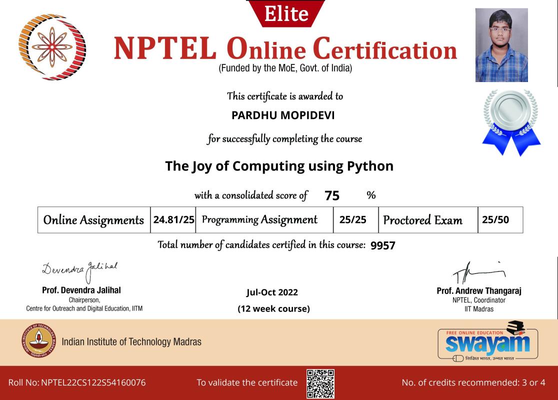 PARDHU MOPIDEVI on LinkedIn: #nptel #python #coding #joyofcomputing # ... PARDHU MOPIDEVI on LinkedIn: #nptel #python #coding #joyofcomputing # ...