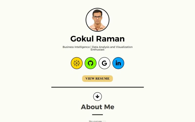Profile Gokul Raman | Gokul Raman Profile Gokul Raman | Gokul Raman