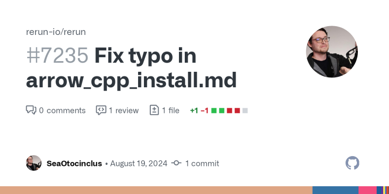 Rerun on LinkedIn: Fix typo in arrow_cpp_install.md by SeaOtocinclus ... Rerun on LinkedIn: Fix typo in arrow_cpp_install.md by SeaOtocinclus ...