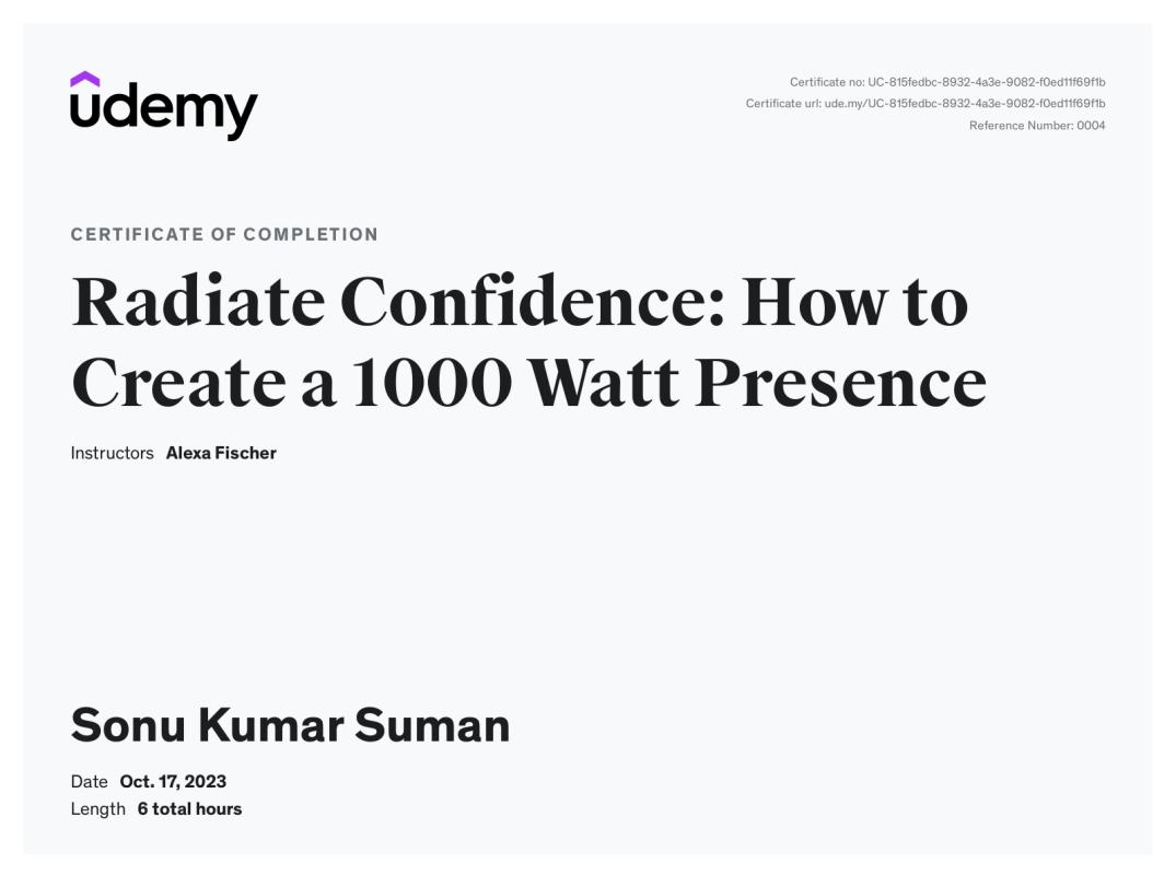 SONU KUMAR SUMAN on LinkedIn: Udemy Course Completion Certificate SONU KUMAR SUMAN on LinkedIn: Udemy Course Completion Certificate