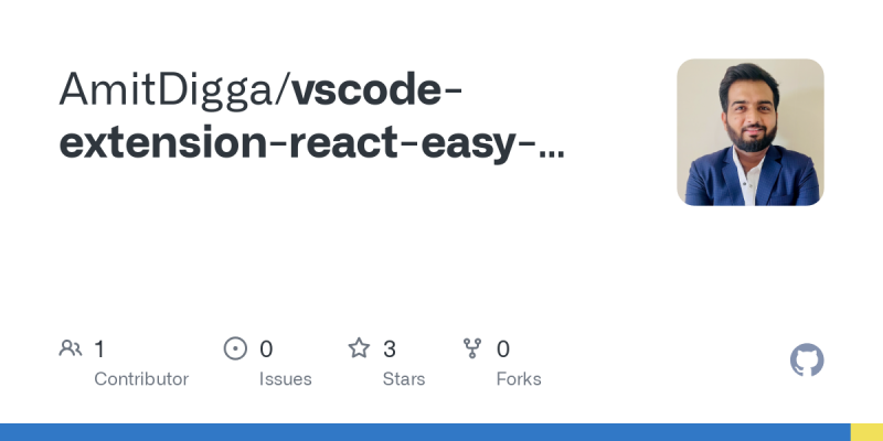 Amit Digga on LinkedIn: GitHub - AmitDigga/vscode-extension-react-easy ... Amit Digga on LinkedIn: GitHub - AmitDigga/vscode-extension-react-easy ...