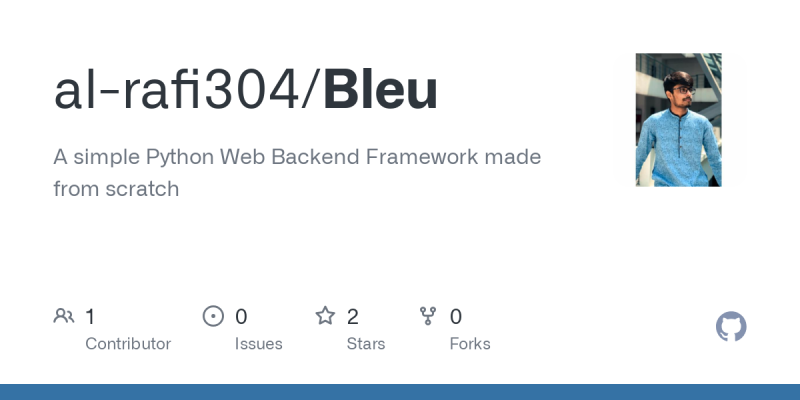 Mohammad Al Rafi on LinkedIn: GitHub - al-rafi304/Bleu: A simple Python ... Mohammad Al Rafi on LinkedIn: GitHub - al-rafi304/Bleu: A simple Python ...