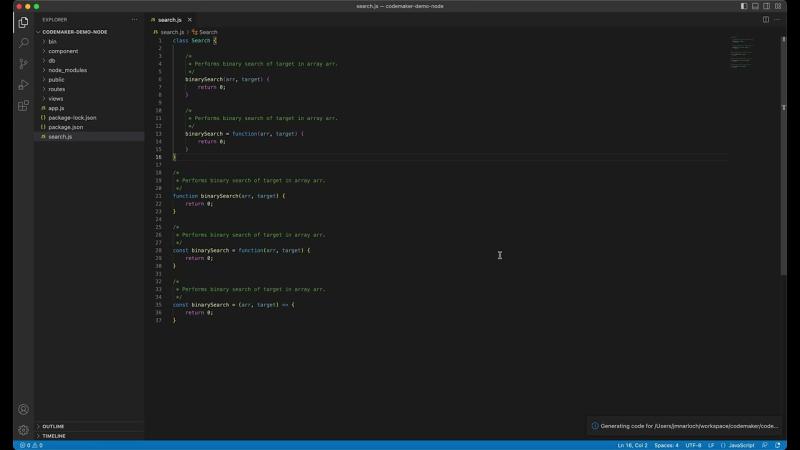 CodeMaker AI on LinkedIn: Developer Toolkit: JavaScript Code Generation ... CodeMaker AI on LinkedIn: Developer Toolkit: JavaScript Code Generation ...