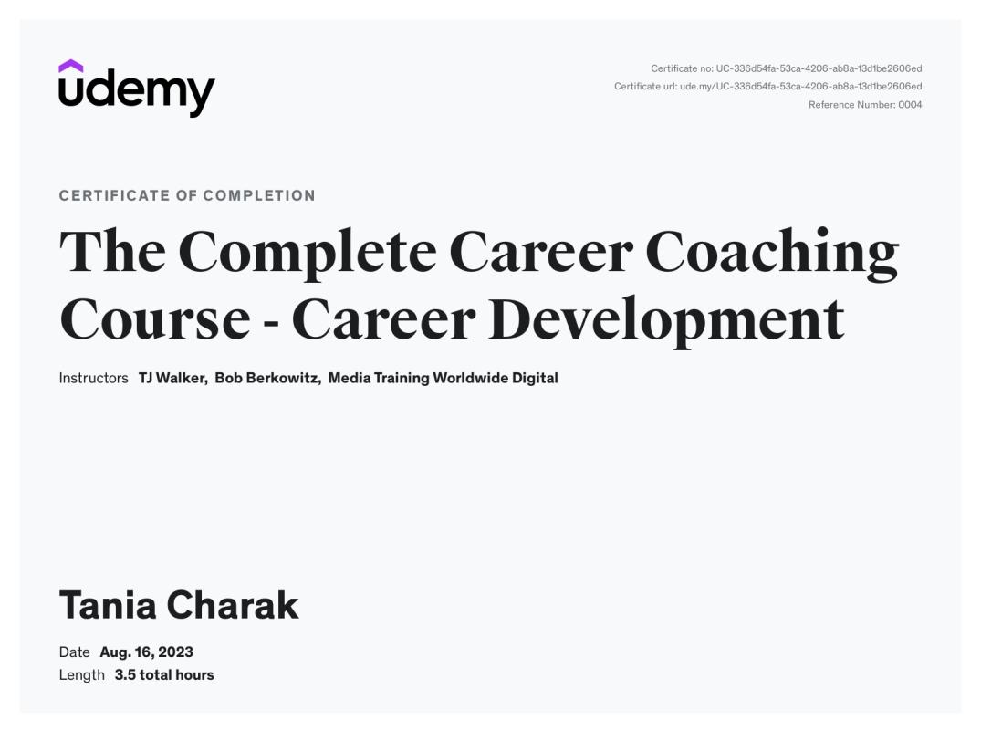 Tania Charak on LinkedIn: Udemy Course Completion Certificate Tania Charak on LinkedIn: Udemy Course Completion Certificate