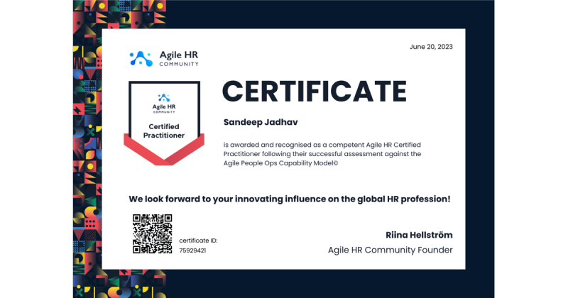 Agile HR Certified Practitioner • Sandeep Jadhav • Agile HR Community ... Agile HR Certified Practitioner • Sandeep Jadhav • Agile HR Community ...
