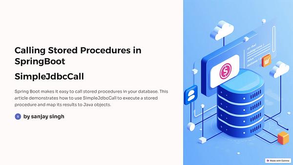 sanjay singh on LinkedIn: How to Call Stored Procedures Effectively in ... sanjay singh on LinkedIn: How to Call Stored Procedures Effectively in ...