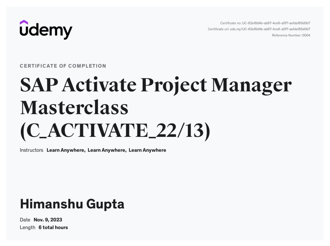 Himanshu Gupta on LinkedIn: Udemy Course Completion Certificate Himanshu Gupta on LinkedIn: Udemy Course Completion Certificate