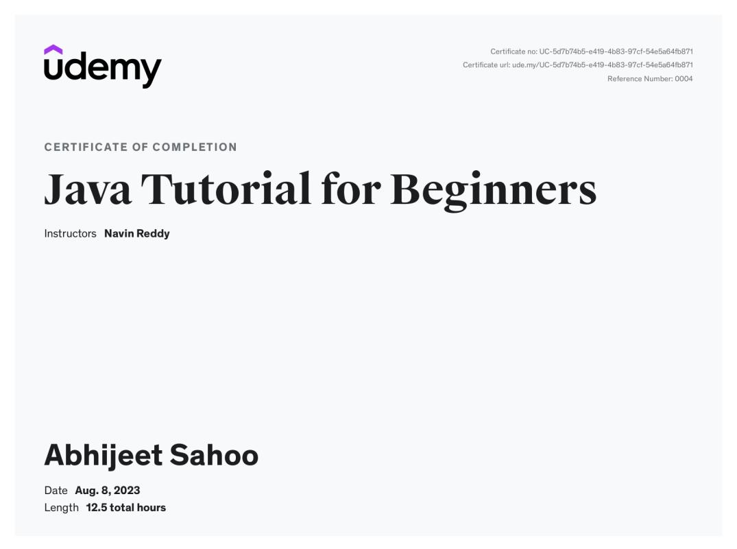 Udemy Course Completion Certificate | Abhijeet Sahoo Udemy Course Completion Certificate | Abhijeet Sahoo