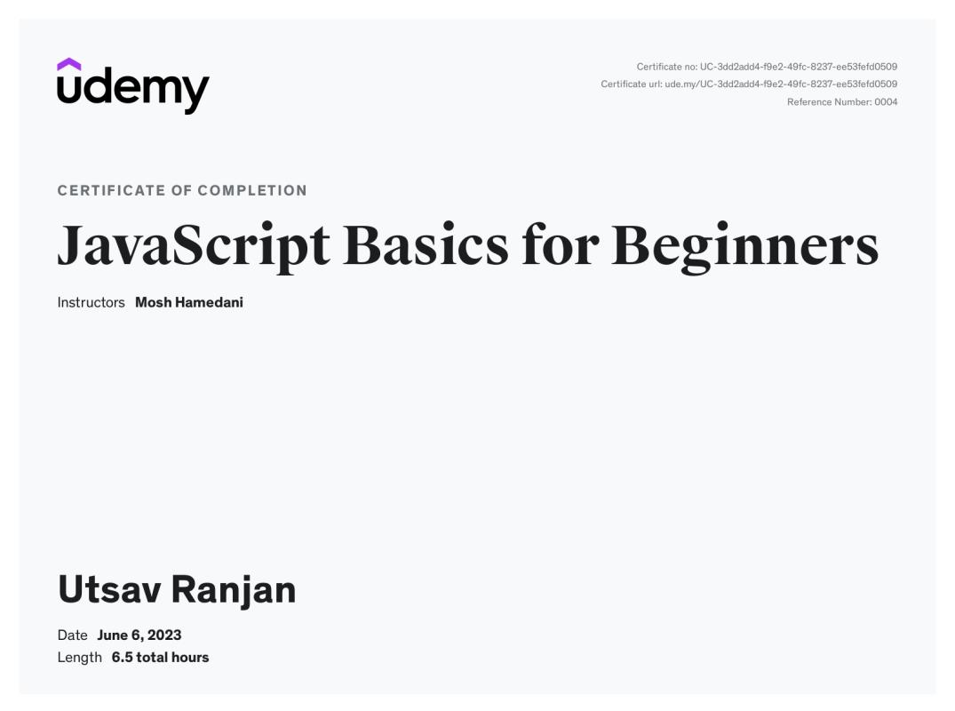 Utsav R. on LinkedIn: Udemy Course Completion Certificate Utsav R. on LinkedIn: Udemy Course Completion Certificate