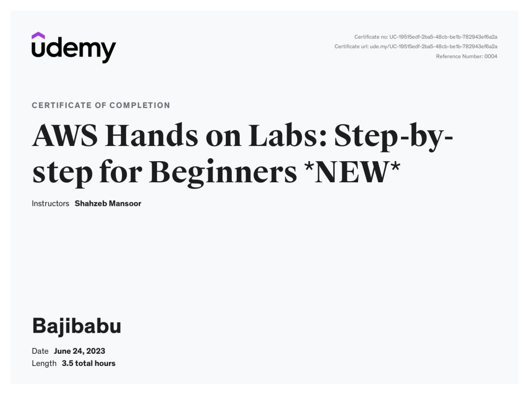 bajibabu rowthu on LinkedIn: Udemy Course Completion Certificate bajibabu rowthu on LinkedIn: Udemy Course Completion Certificate