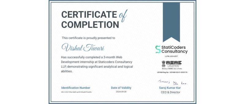 Vishal Tiwari on LinkedIn: Check out Vishal Tiwari's intern credential ... Vishal Tiwari on LinkedIn: Check out Vishal Tiwari's intern credential ...