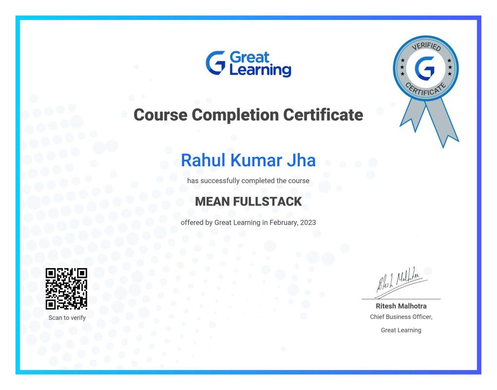 Rahul Kumar Jha on LinkedIn: RAHUL KUMAR JHA successfully completed FSD ... Rahul Kumar Jha on LinkedIn: RAHUL KUMAR JHA successfully completed FSD ...
