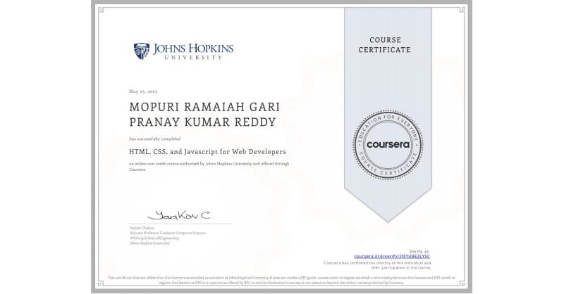 M R PRANAY KUMAR REDDY on LinkedIn: Completion Certificate for HTML ... M R PRANAY KUMAR REDDY on LinkedIn: Completion Certificate for HTML ...
