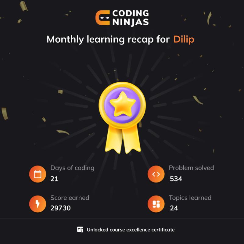 Proud of my learning with Coding Ninjas | Dilip kumar B C posted on the ... Proud of my learning with Coding Ninjas | Dilip kumar B C posted on the ...