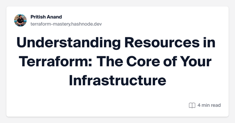 Understanding Resources in Terraform: The Core of Your Infrastructure ... Understanding Resources in Terraform: The Core of Your Infrastructure ...