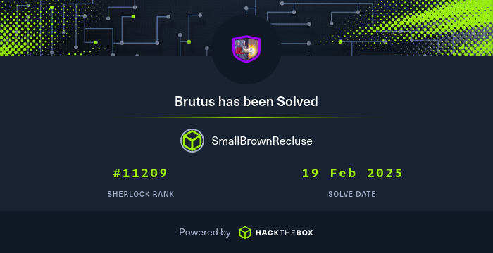 Solved Brutus from Hack The Box! | Chandlar Johnson Solved Brutus from Hack The Box! | Chandlar Johnson
